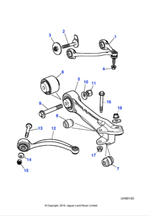 C2C27987 - Jaguar XJ Wishbone arm - RH front - upper (Genuine & New ...